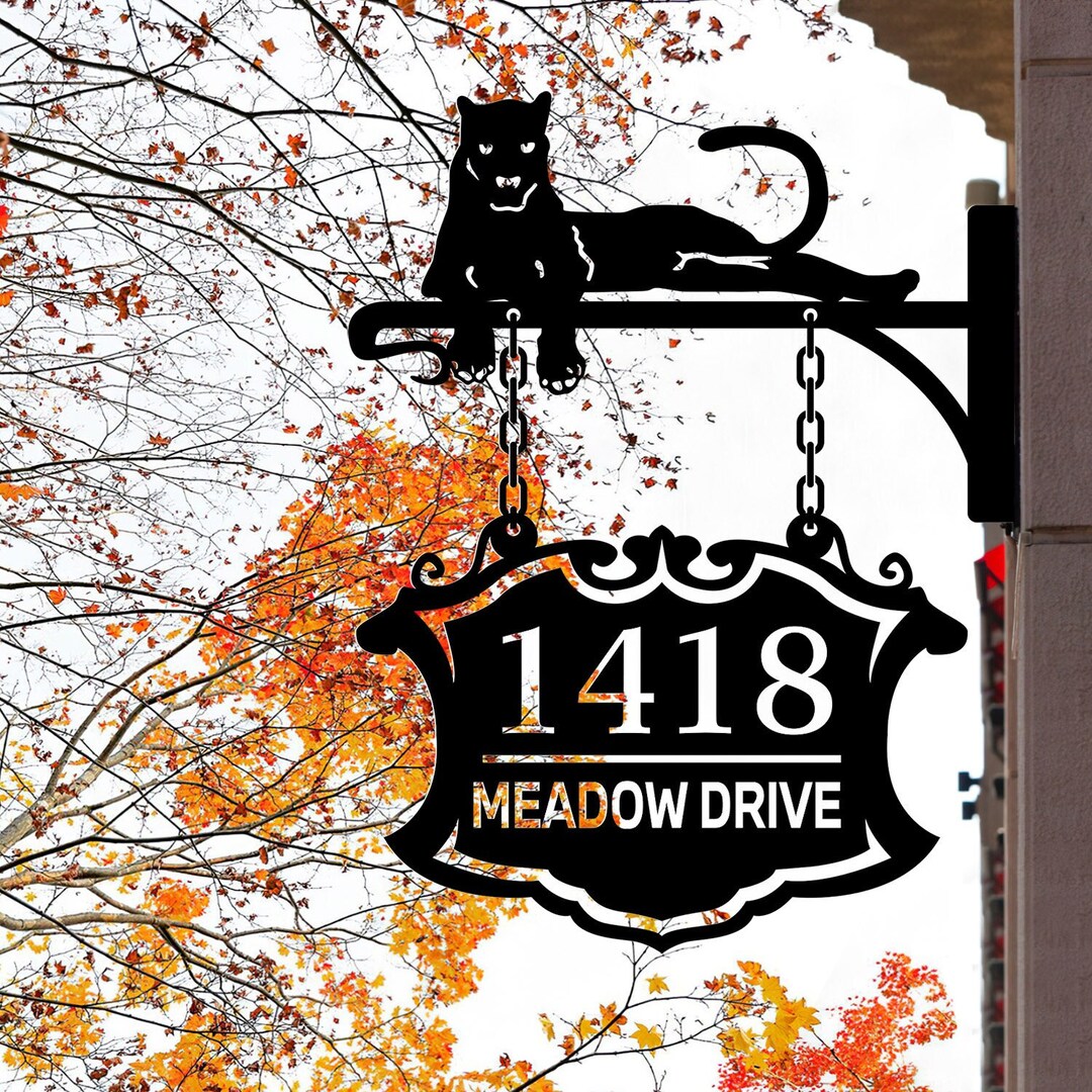 Personalized Metal Sign, Lion House Address, Custom Address Sign ...
