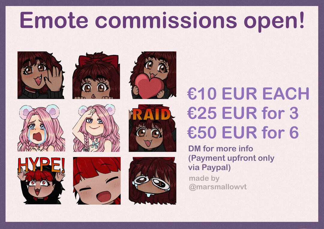 Custom Twitch Emote Commissions - Etsy