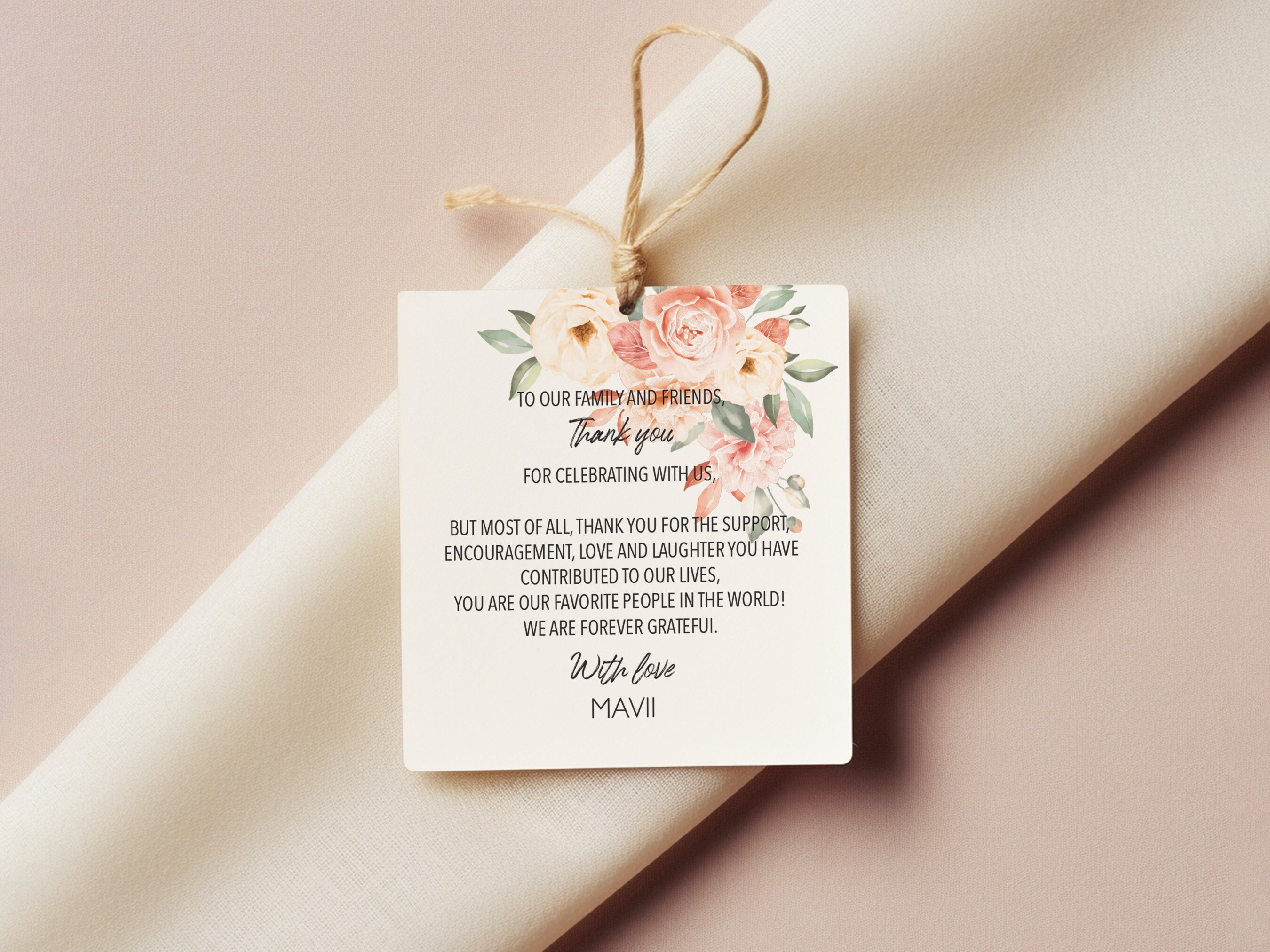 Elegant Square Tag Mockup Smart Object, Tag Mockup Simple Cream Color ...