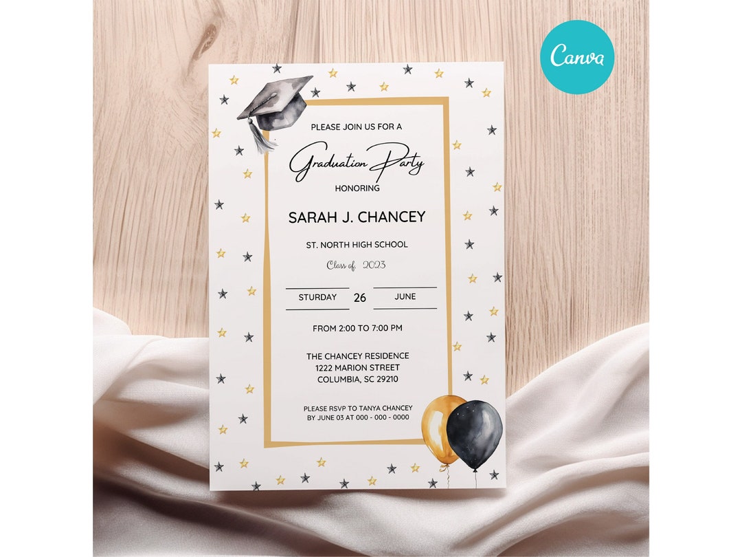 Graduation Invitation, 2023 Graduation Party Invitation Template ...