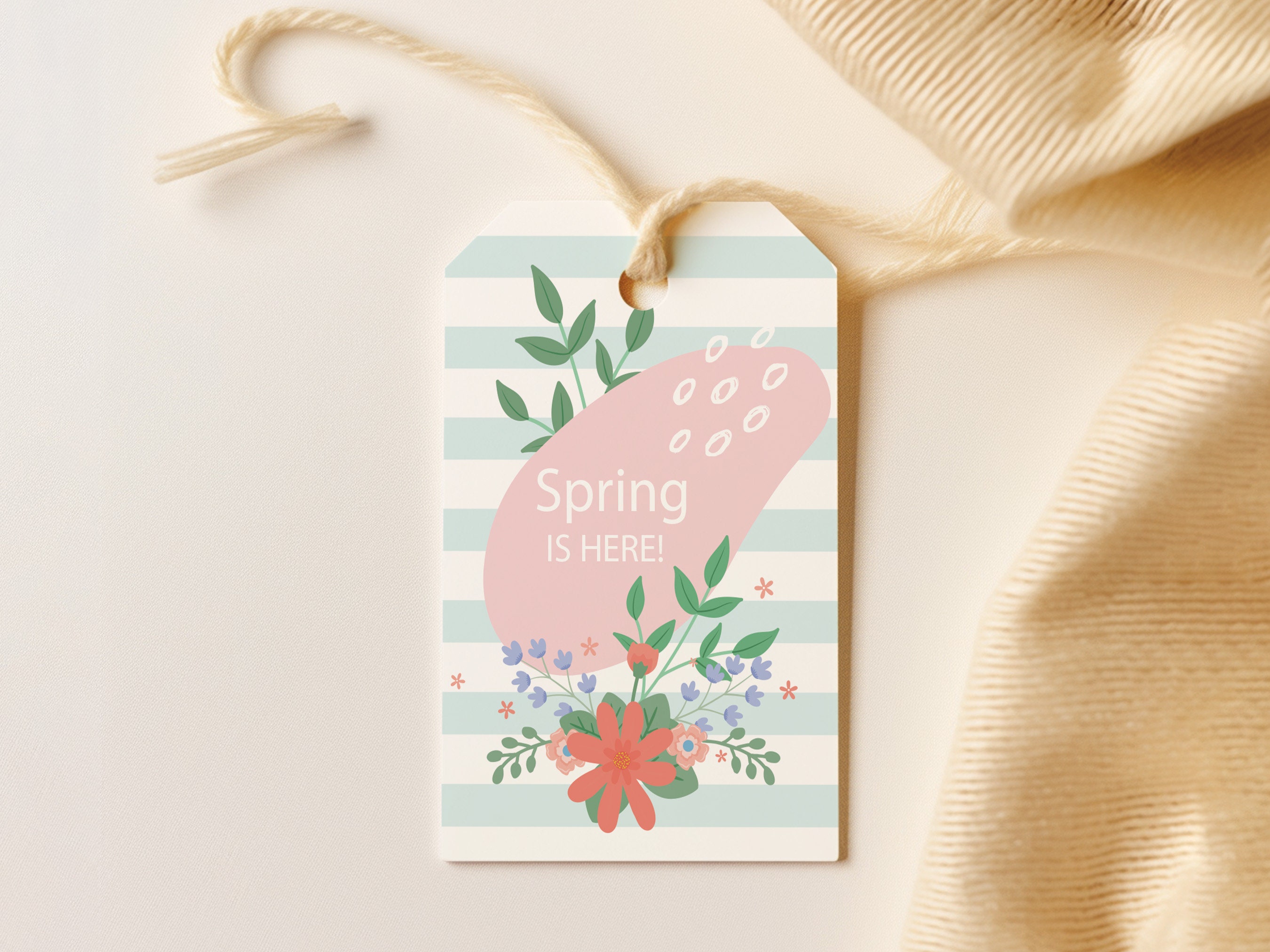 Elegant Tag Mockup Smart Object, Tag Mockup Simple Cream Color ...