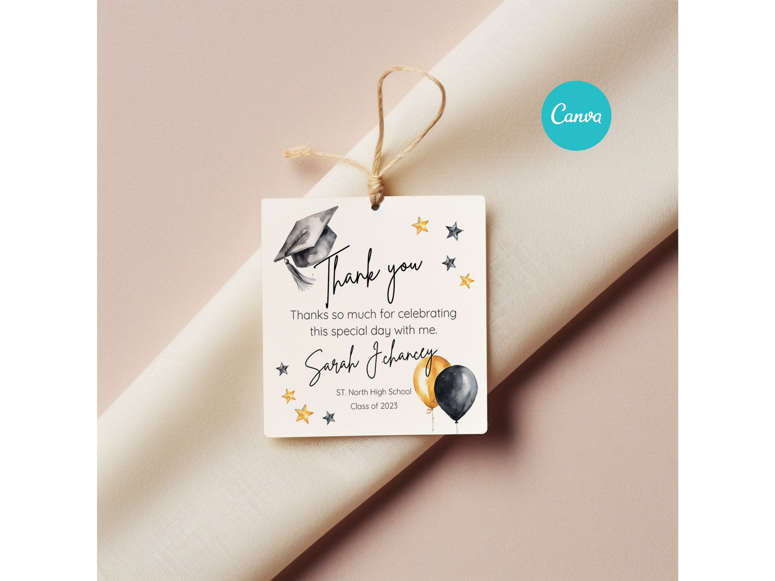 Graduation 2023 Tags, Thank You Grad Tags, Graduation Party Decorations ...