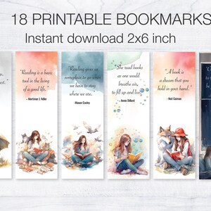 Quote Bookmarks, 18 Cards of Bookmarks, Dreamy Watercolor Designs ...