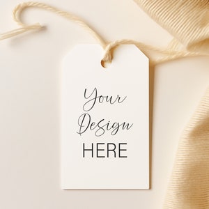 Elegant Tag Mockup Smart Object, Tag Mockup Simple Cream Color ...