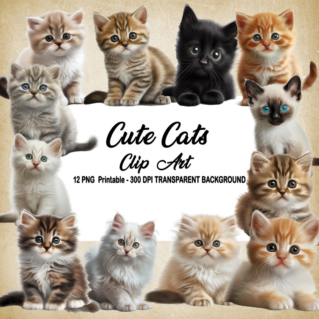 Clipart, PNG, Clipart, Cute Cats Clip Art, Lovely Animals, Printable ...