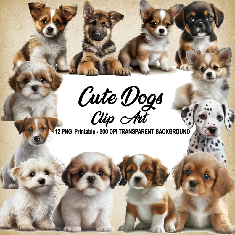 Clipart PNG Clipart Cute Dogs Clip Art Lovely Animals - Etsy