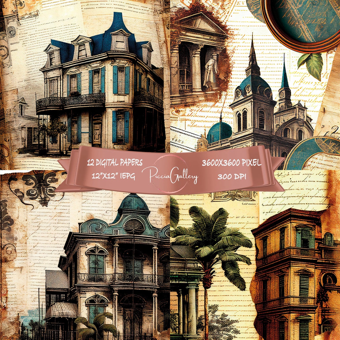 Instant Download City of New Orleans Watercolor Digital Paper Pack ...
