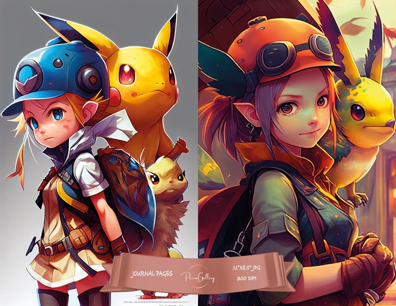 Junk Journal Kit, Instant Download Vintage, Pokémon Digital Paper Pack ...