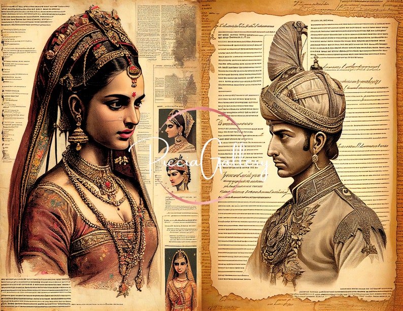 Junk Journal Kit, Instant Download Vintage, Printable Indian Princesses ...