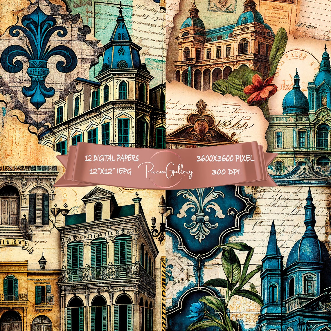 Instant Download City of New Orleans Watercolor Digital Paper Pack ...