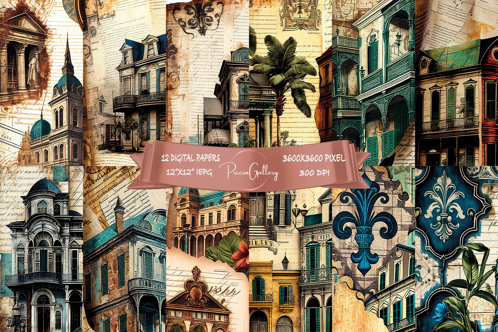 Instant Download City of New Orleans Watercolor Digital Paper Pack ...