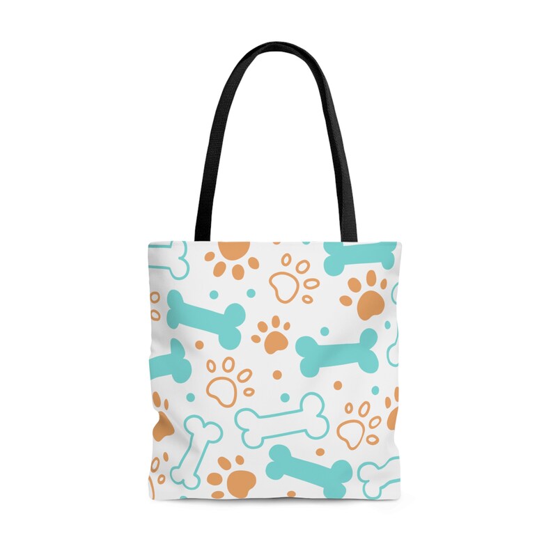 Puppy Dog Foot Print and Bone Print Tote Bag AOP Doggy Bag - Etsy