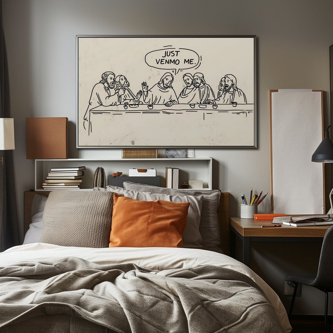 Modern Funny Art Print | Living Room & Office Decor | Last Supper ...