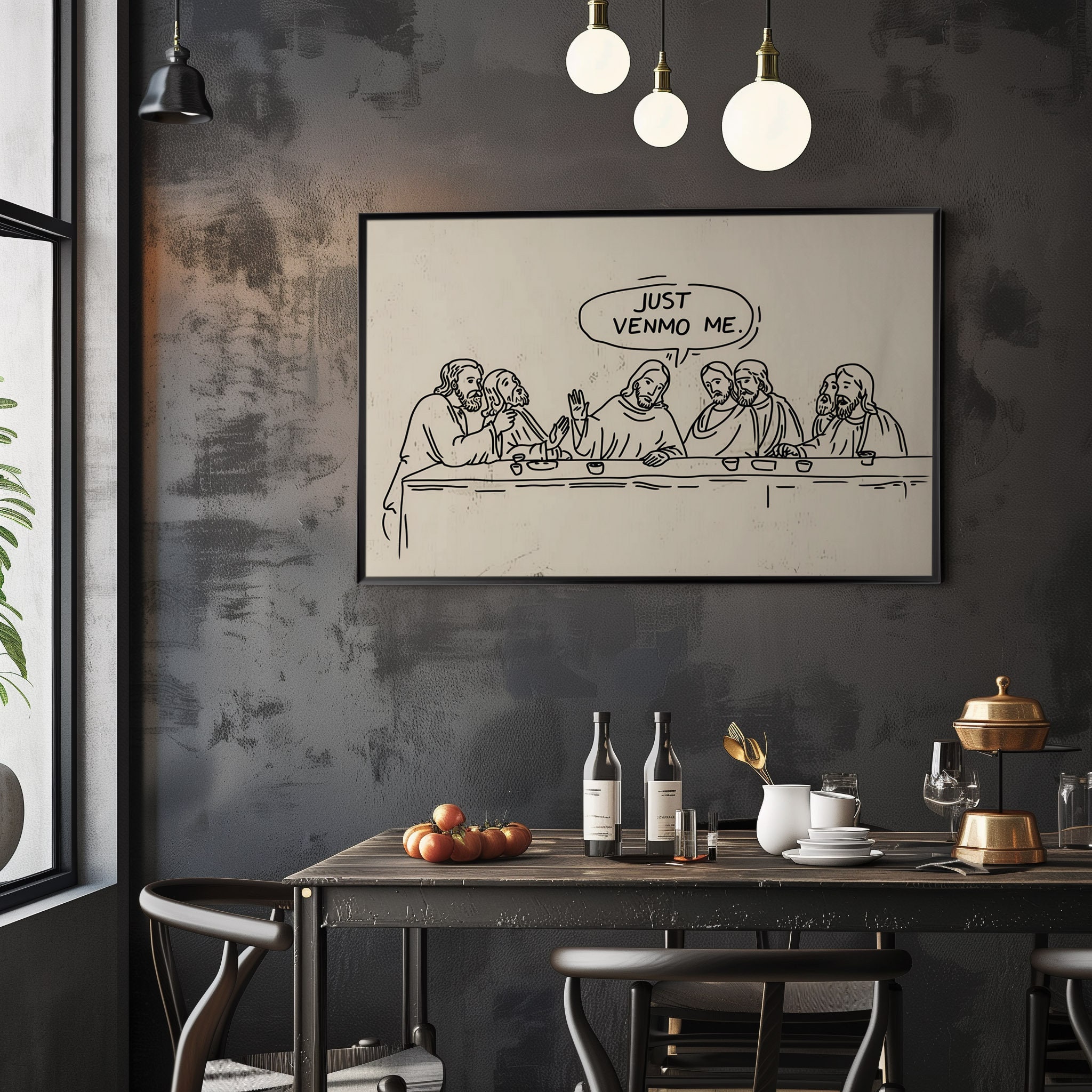 Modern Funny Art Print | Living Room & Office Decor | Last Supper ...
