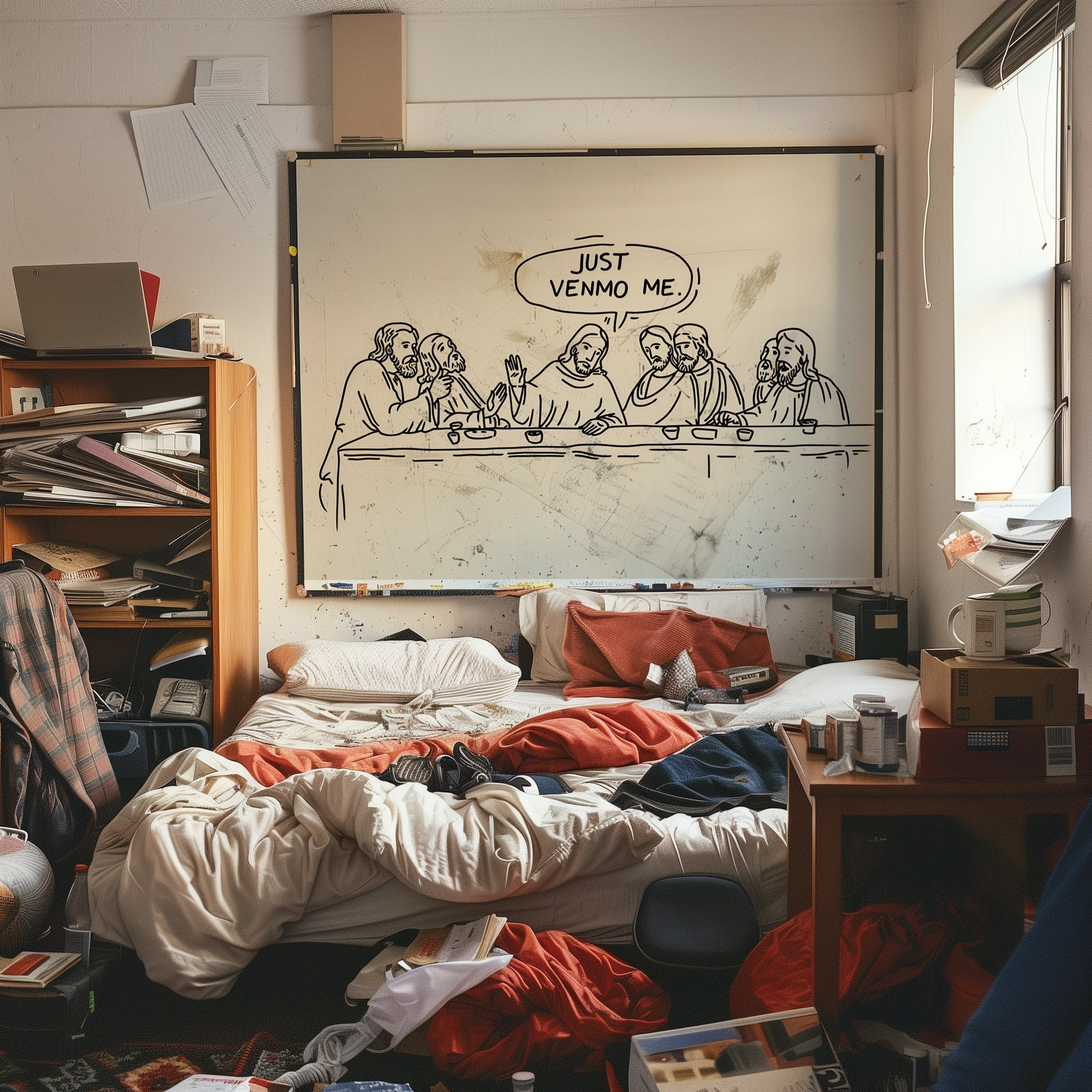 Modern Funny Art Print | Living Room & Office Decor | Last Supper ...