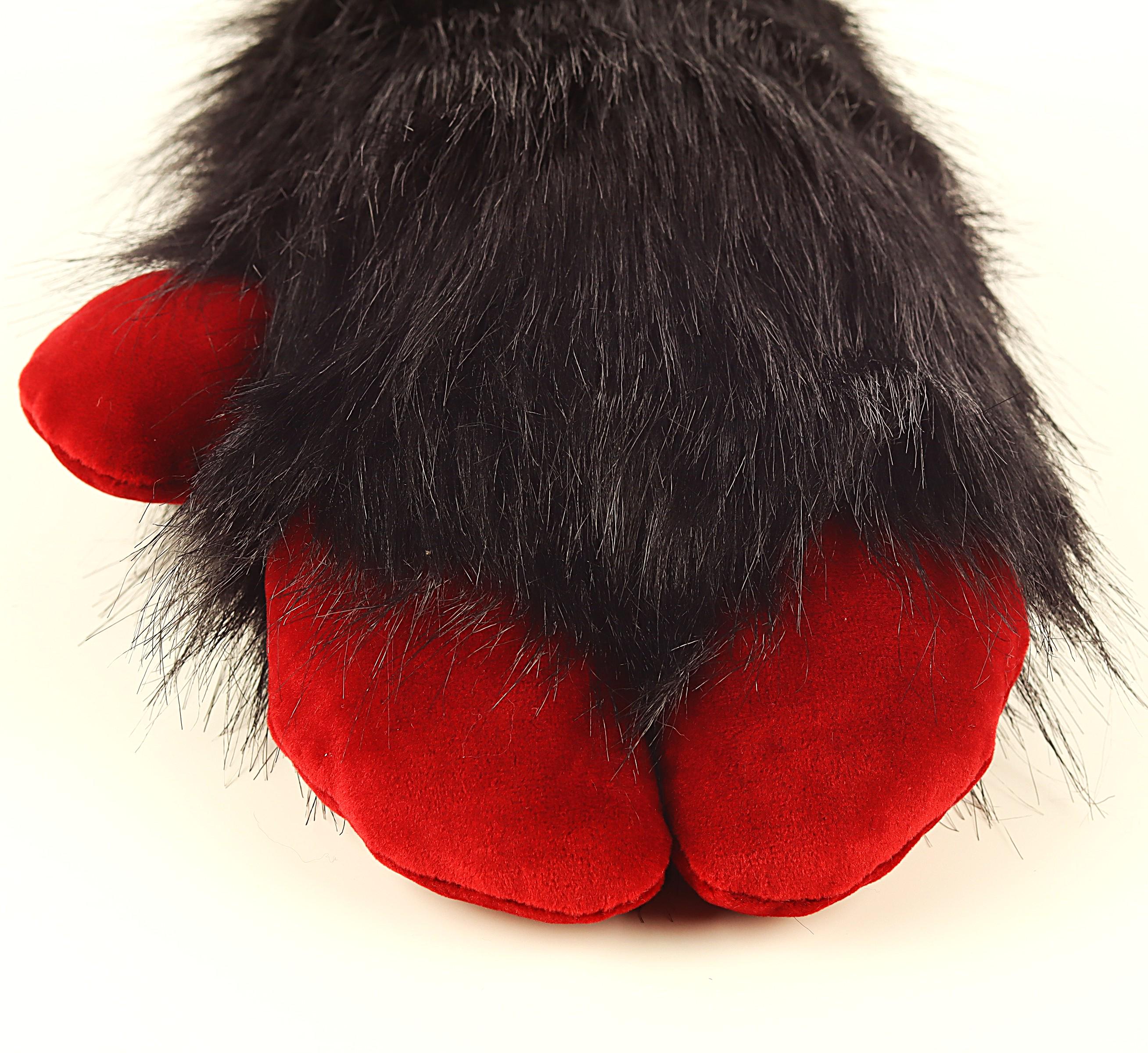 Devil Sheep Squeak Fursuit Paws Gloves Red Black Goat Fluffy Paws ...