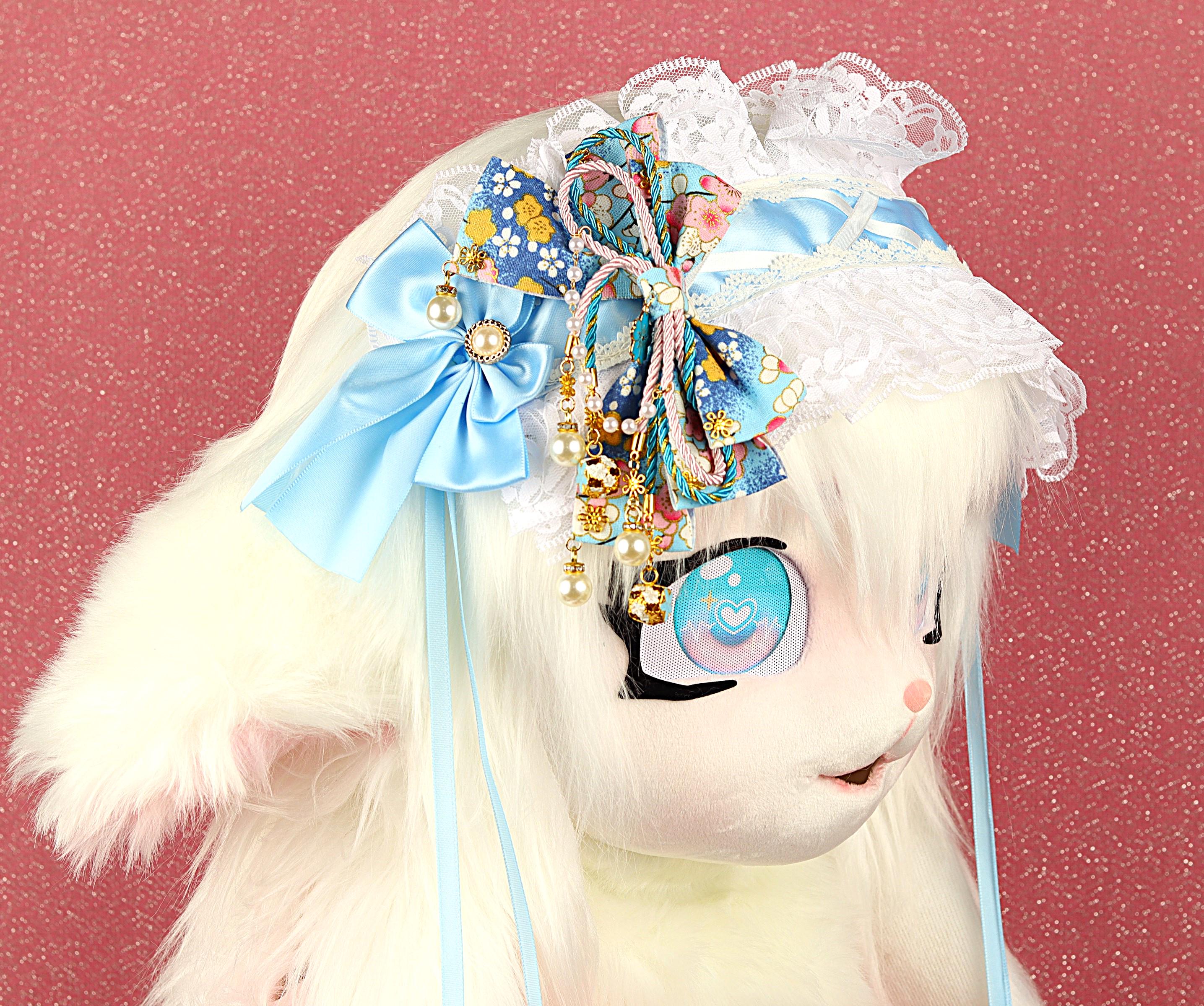 Kig Cute Cat Fursuit Mask With Neck Kawaii Furry Head Kigurumi Mask ...