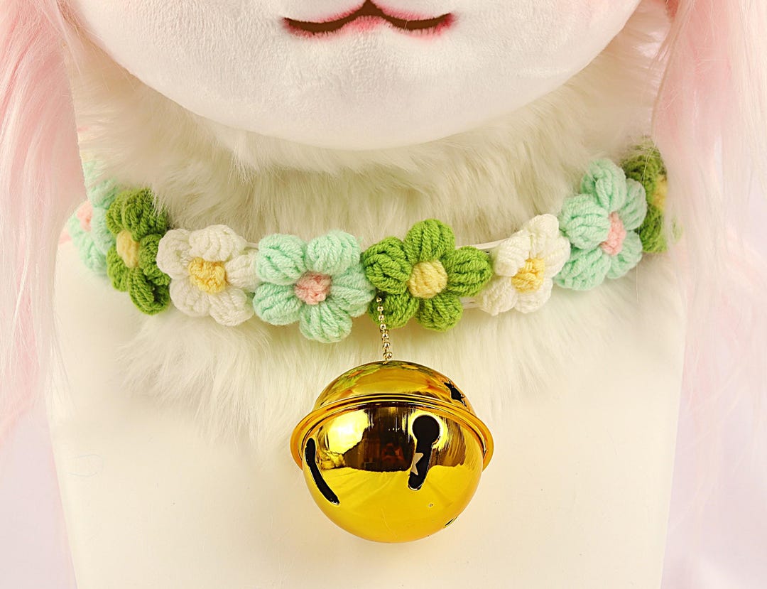 Floral Fursuit Head Bell Collar Flower Silver/golden Bell Collar Kig ...