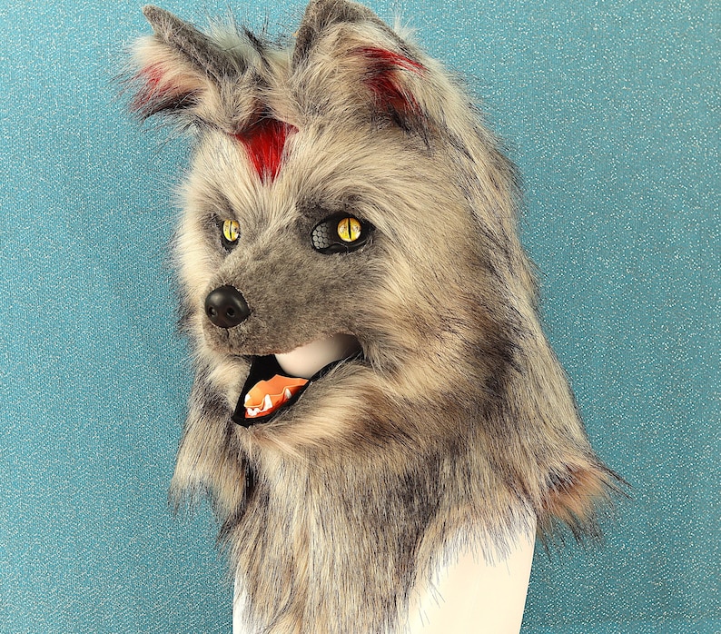 Wolf Fursuit Head Werewolf Fursuit Mask Kemono Furry Mask Cosplay Furry ...
