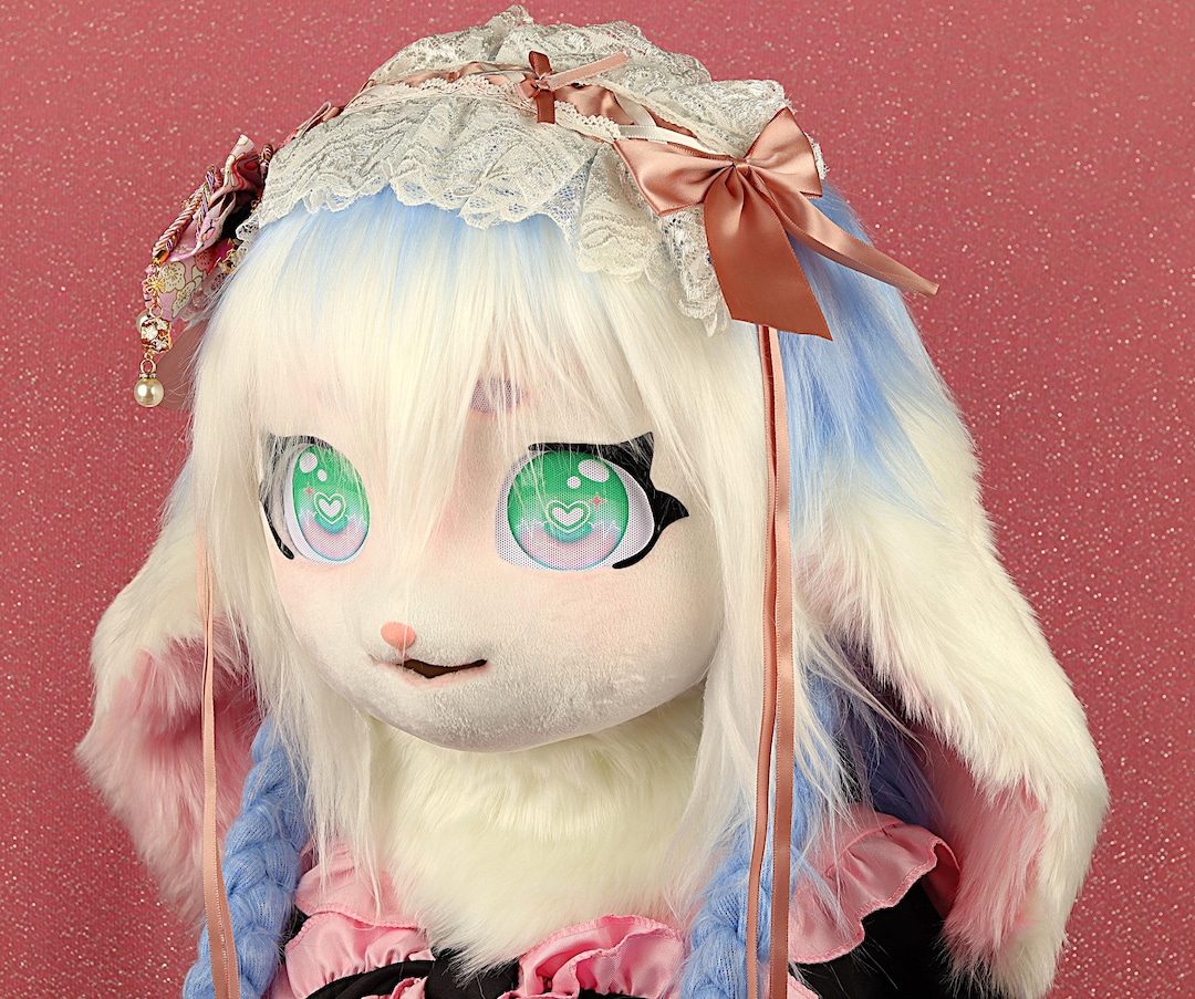 Fluffy Sheep Fursuit Mask Kawaii Furry Head Kigurumi Mask Cosplay Furry ...