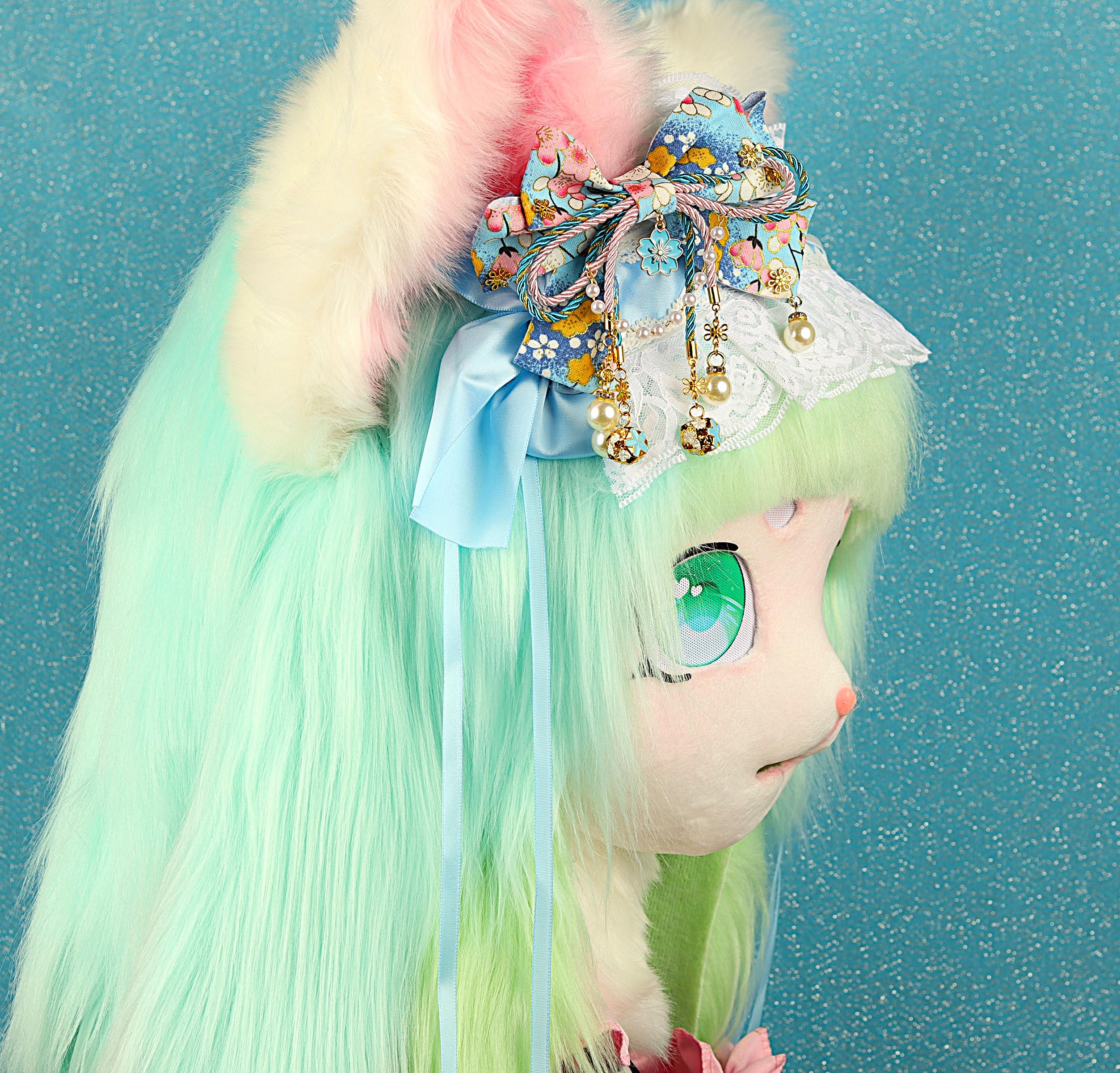 Bunny Fursuit Head Kawaii Cute Furry Mask Kigurumi Mask Cosplay Furry ...