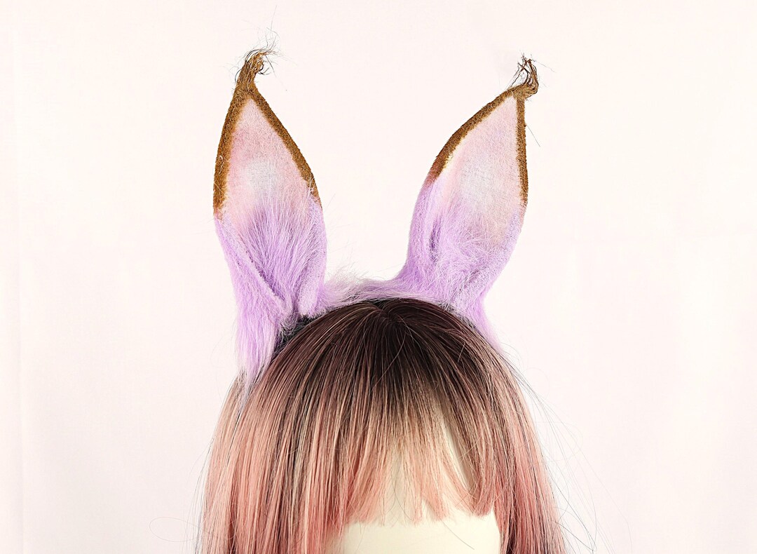 Purple Bunny Cosplay Ears Cute Furry Ear Red Fursuit Ear Costume Ears ...