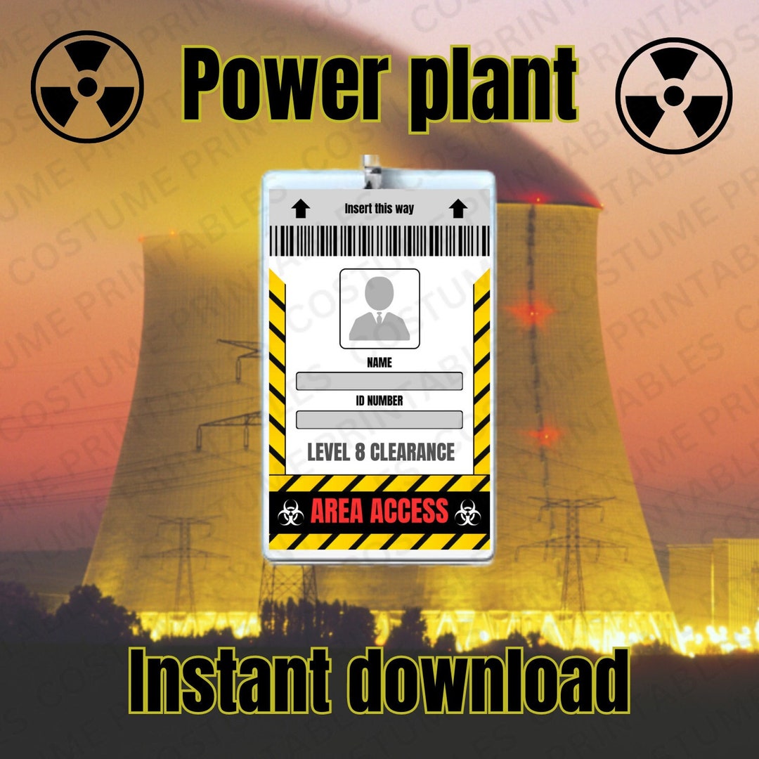 PRINTABLE Power Plant ID Card Badge - Etsy