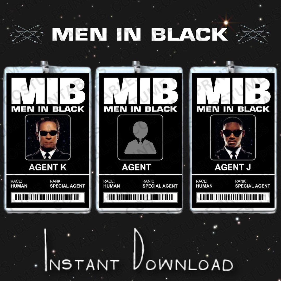 Secret Agent ID Badge | Inspired by Men in Black | Alien Hunter Cosplay ...