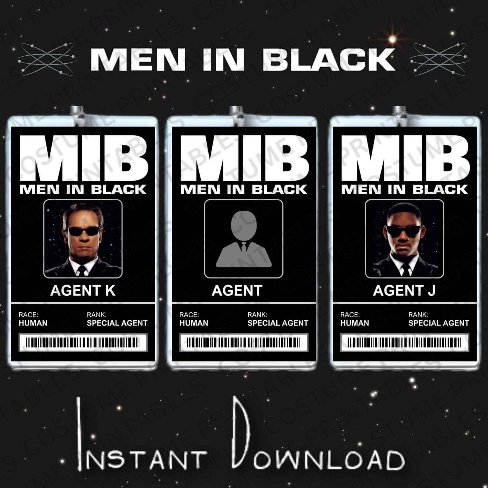 Placa de identificación de agente secreto / Inspirada en Hombres de ...