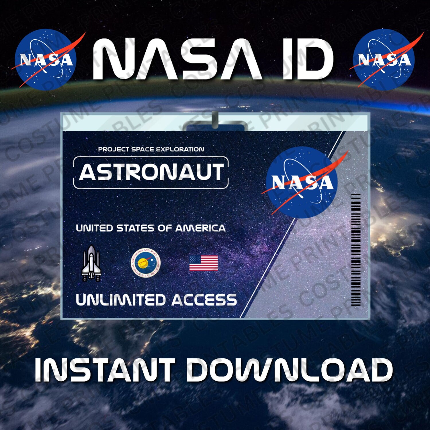 Nasa Id Card Template