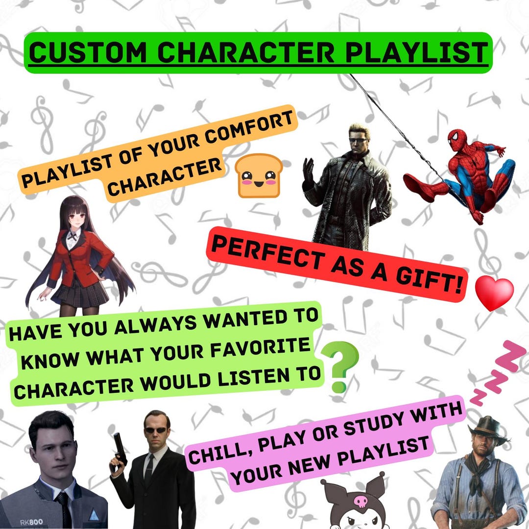 Custom Spotify Character Playlist – A Personalized Playlist Inspired by ...