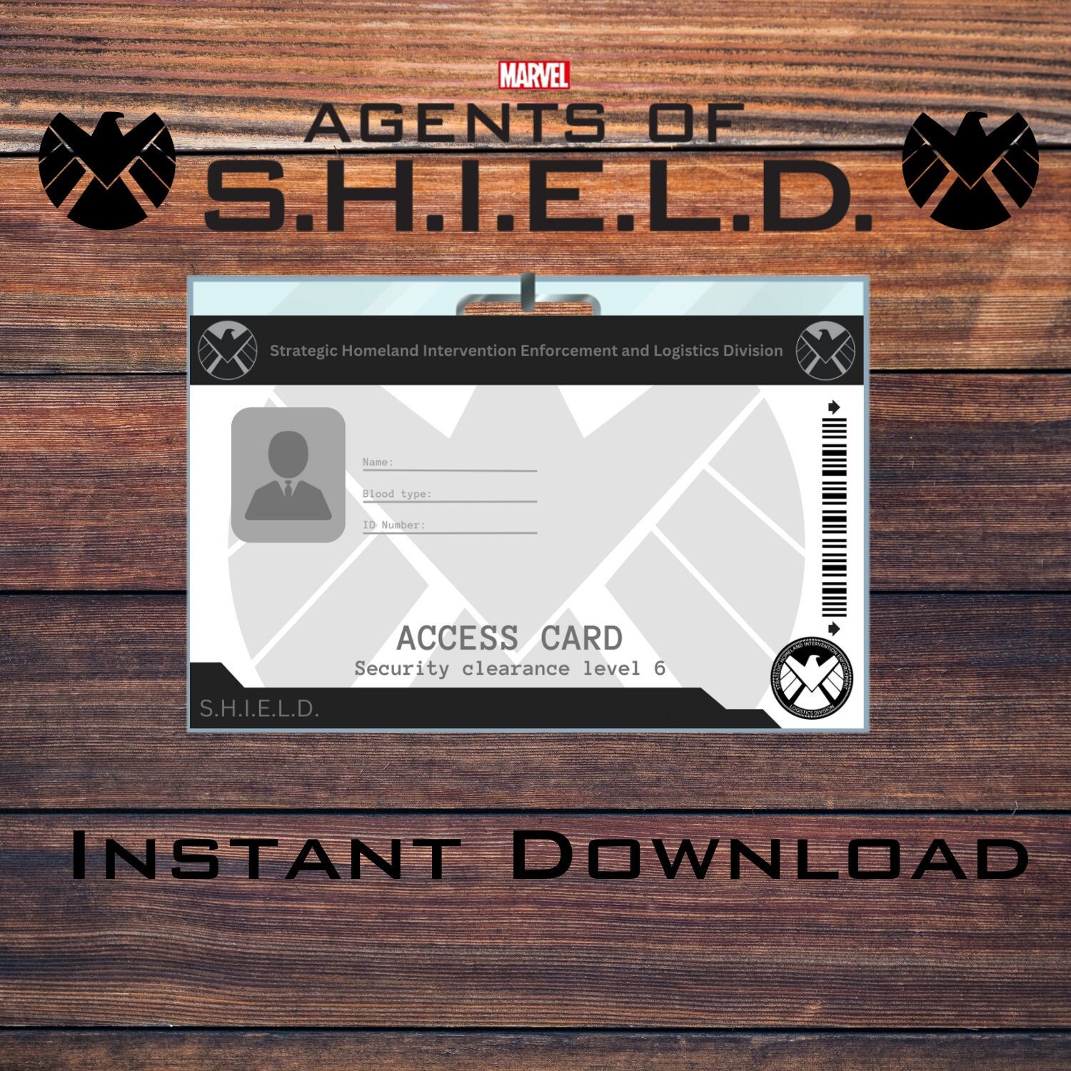 PRINTABLE S.H.I.E.L.D. Marvel ID Card Badge for Cosplay - Etsy