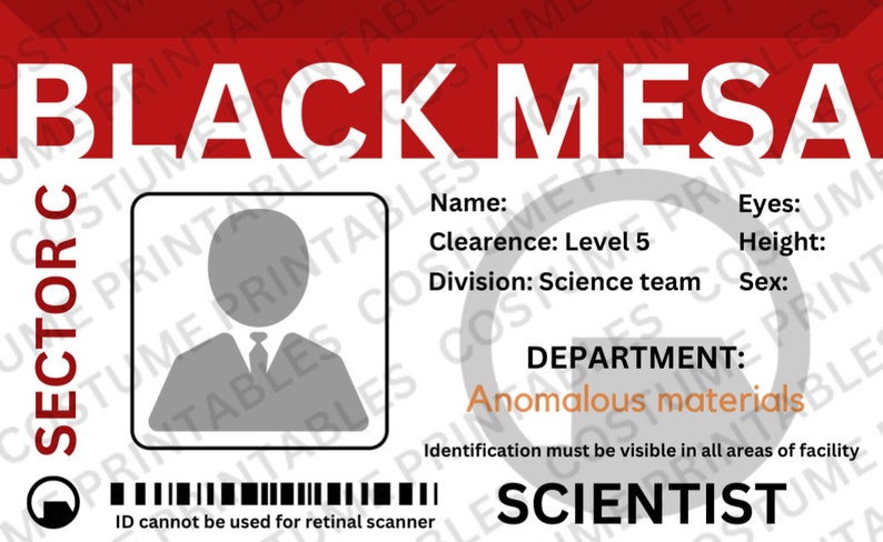 CUSTOM PRINTABLE ID Card Badge From Your Favorite Game, Movie, Series ...