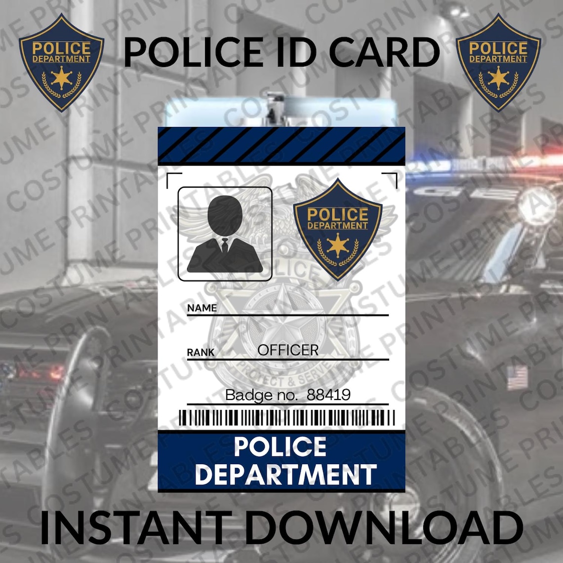 Police Officer Badge | Cop Cosplay Prop | Detective Halloween Costume ...