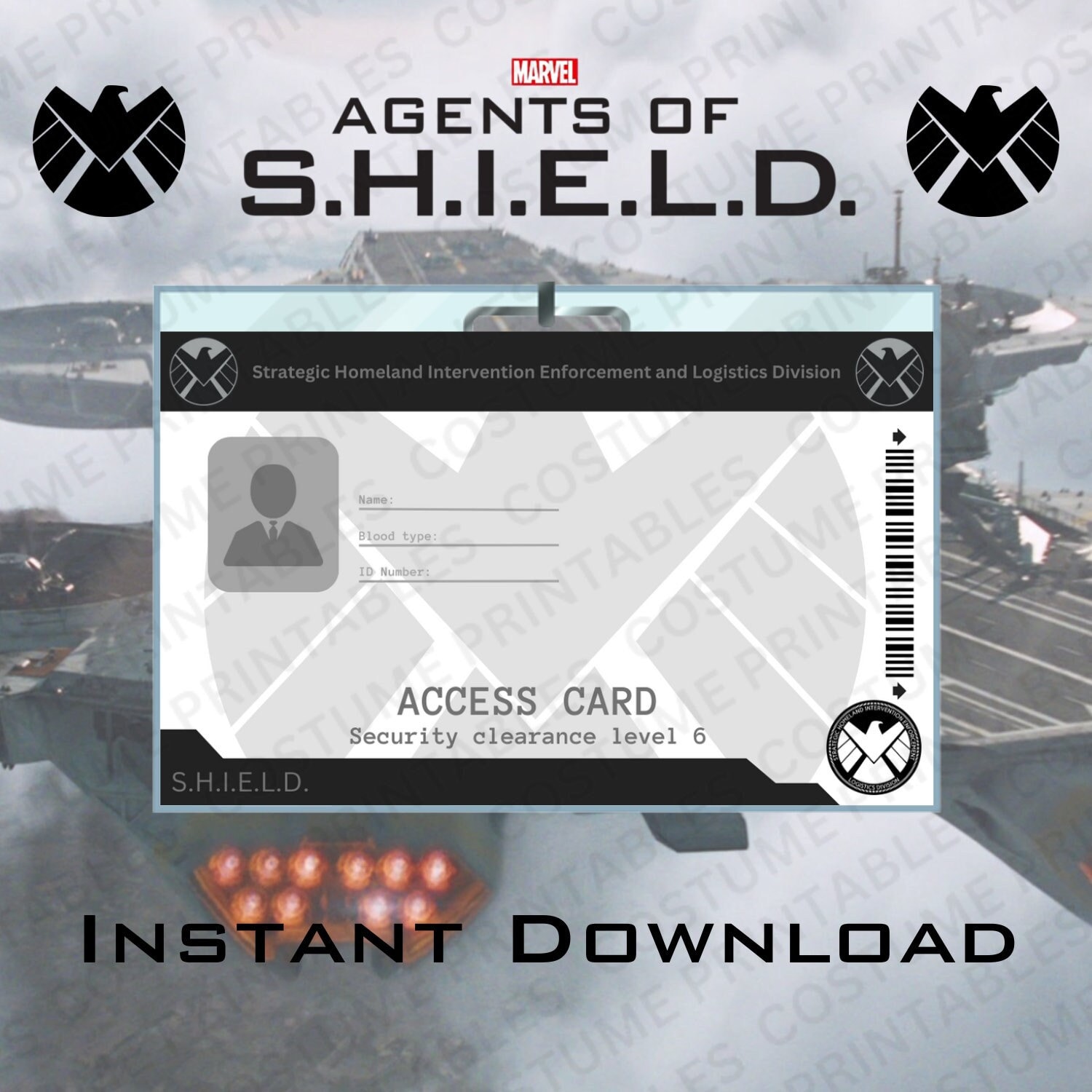 Printable | S.H.I.E.L.D. | ID Card | ID Badge | Inspired by Marvel ...