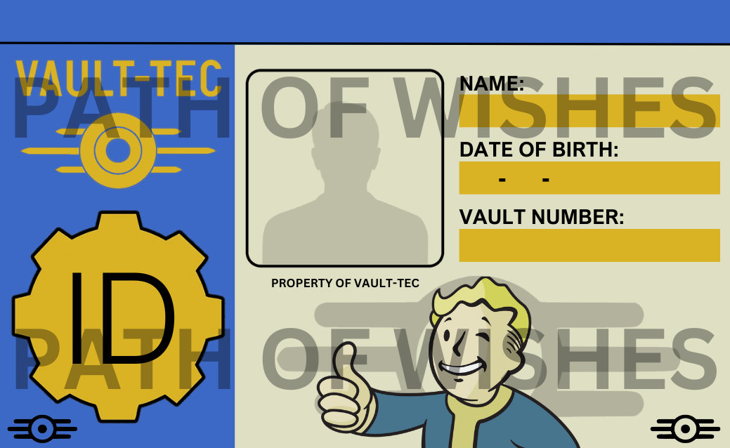 PRINTABLE Vault-tec ID Card Badge From Fallout - Etsy Australia