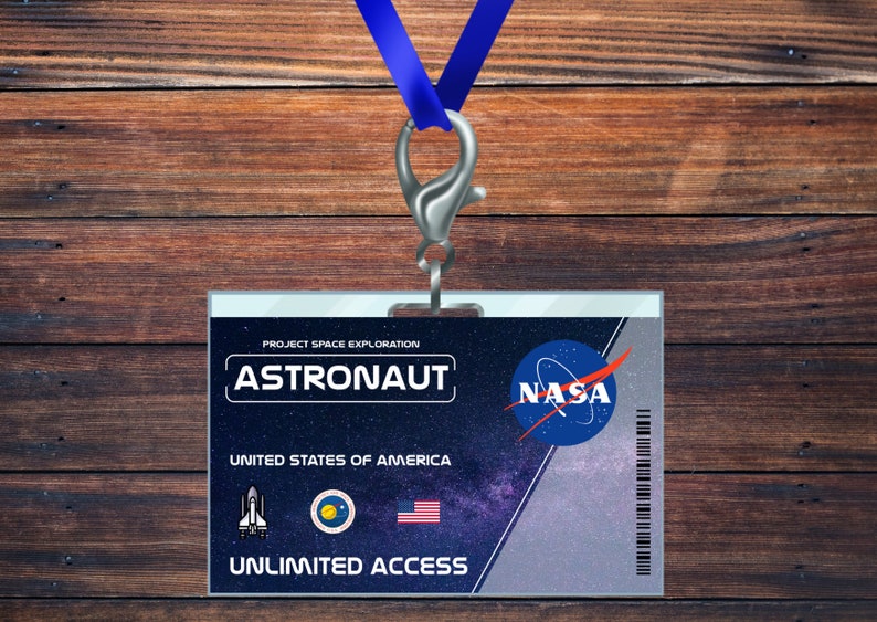 PRINTABLE NASA ID Card Astronaut - Etsy