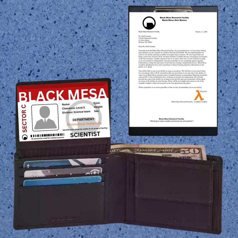 Black Mesa Scientist ID Badge — Half-life Cosplay Printable ID Card, Halloween Costume or Prop ...