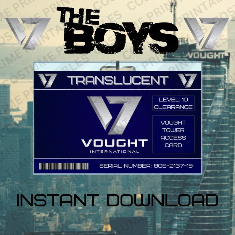Printable Translucent ID Card ID Badge Inspired by the Boys Universe ...