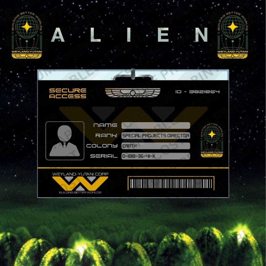 PRINTABLE Weyland-yutani ID Card Badge From Alien - Etsy