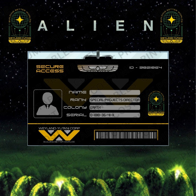 Printable | Weyland-yutani | ID Card | ID Badge | Inspired by Alien ...