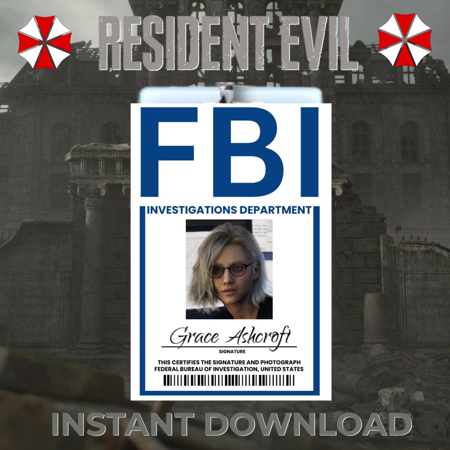 Printable | Grace Ashcroft | FBI Agent | ID Card | ID Badge | Inspired ...