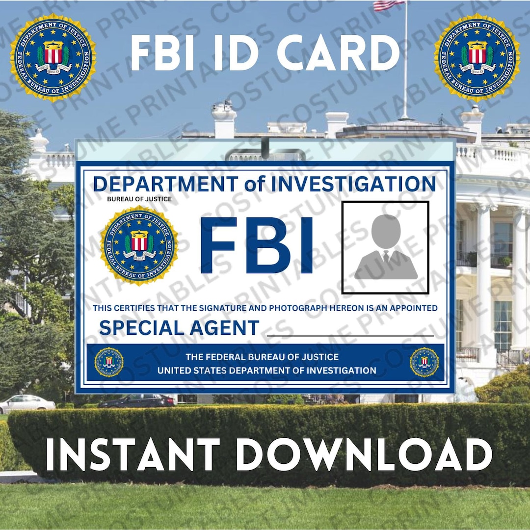 Printable | FBI | ID Card | ID Badge | Costume or Cosplay - Etsy Australia