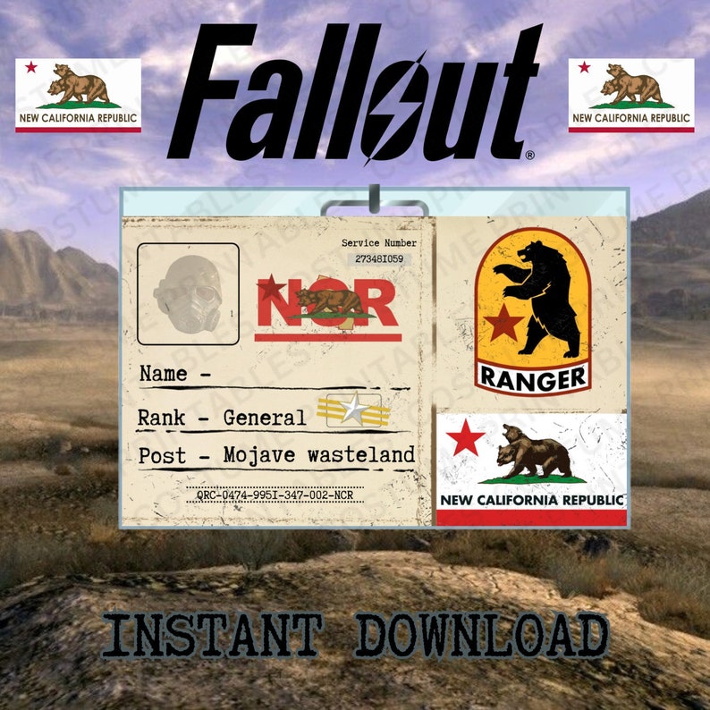 PRINTABLE New California Republic NCR Id Card Badge From Fallout - Etsy