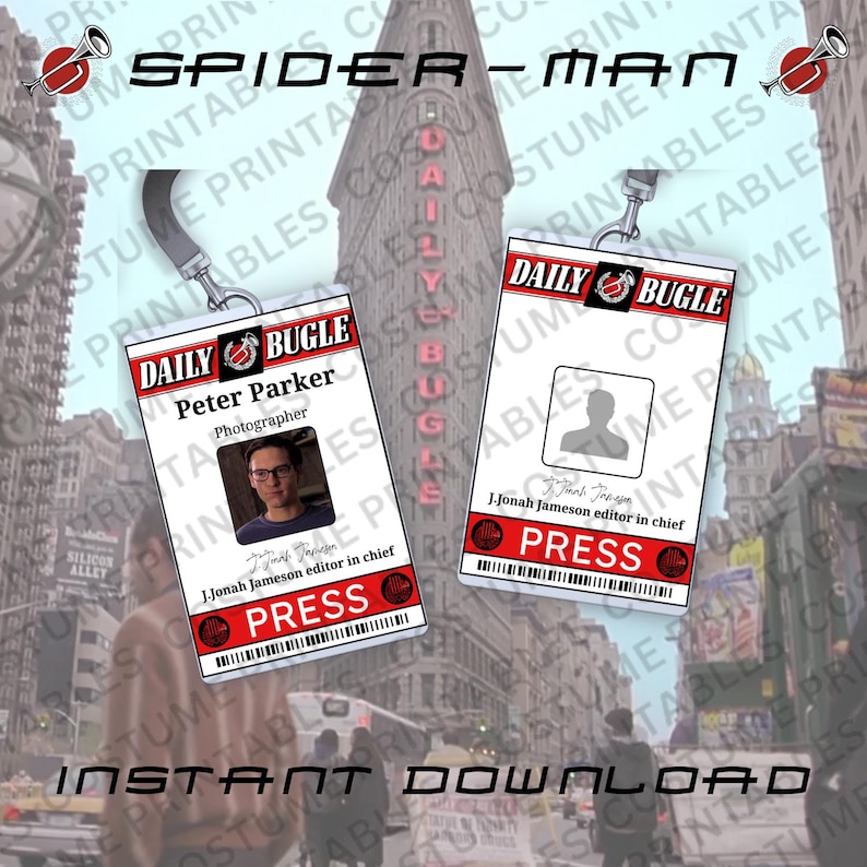 Daily Bugle Press Pass | Inspired by Spider-man Peter Parker | Comic ...