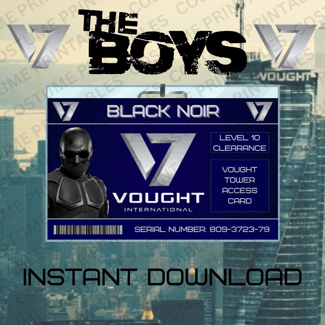 Printable Black Noir ID Card ID Badge Inspired by the Boys Universe ...