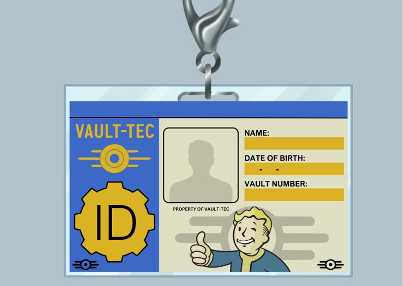 PRINTABLE Vault-tec ID Card Badge From Fallout - Etsy Australia