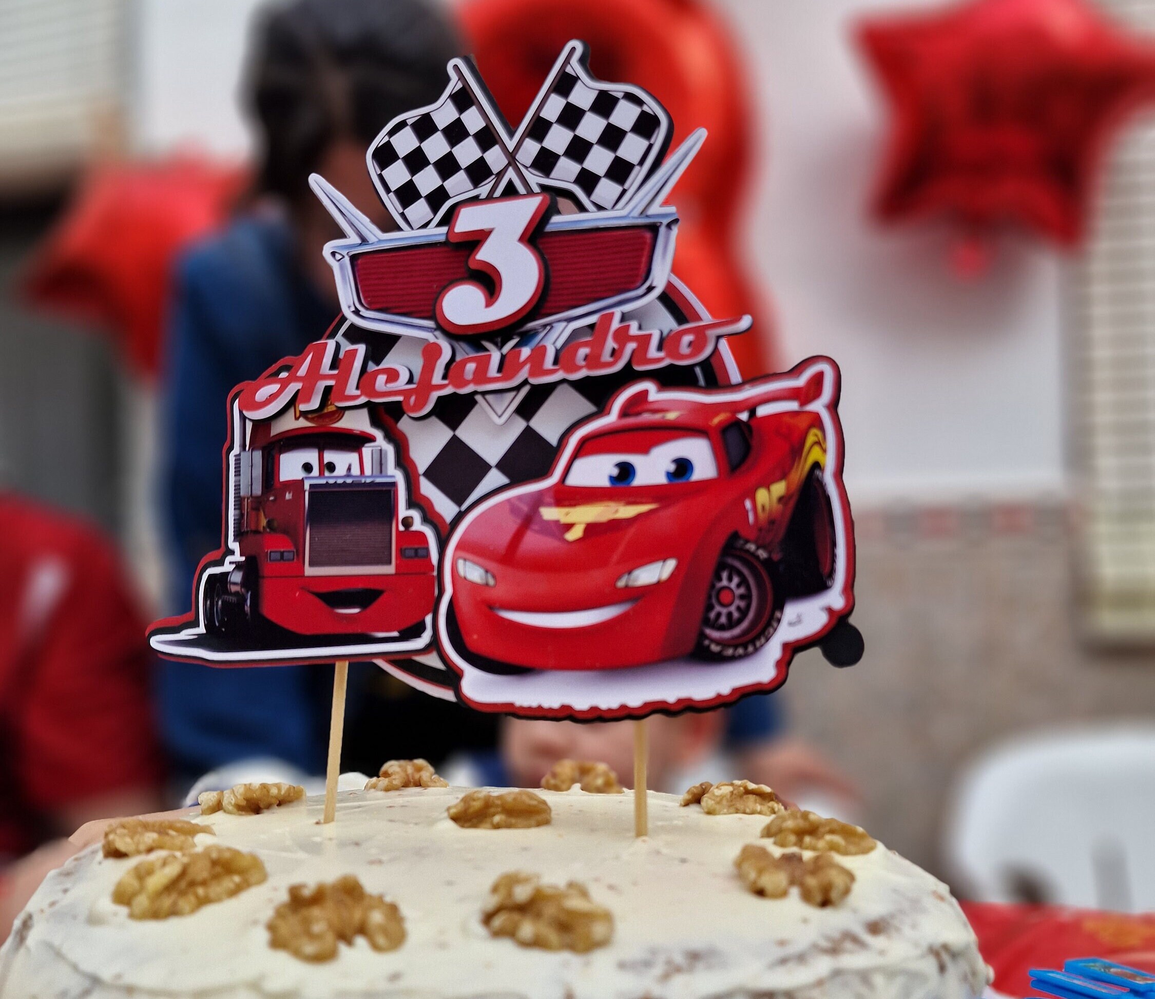 Personalized Cars Birthday Cake Topper Embossed Decoration for Birthday ...