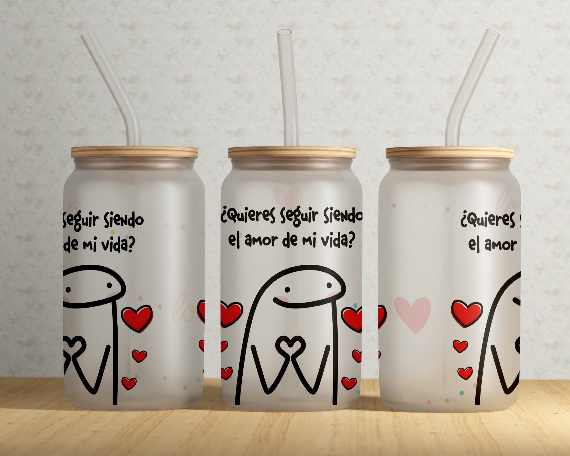 Flork Frosted Glass Romantic Gift for Valentine's Day - Etsy