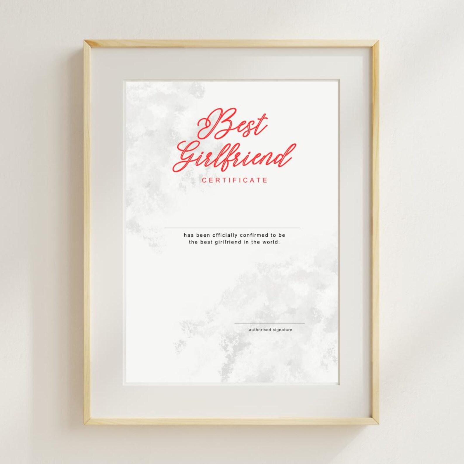 Printable Blank Best Girlfriend Certificate - Etsy